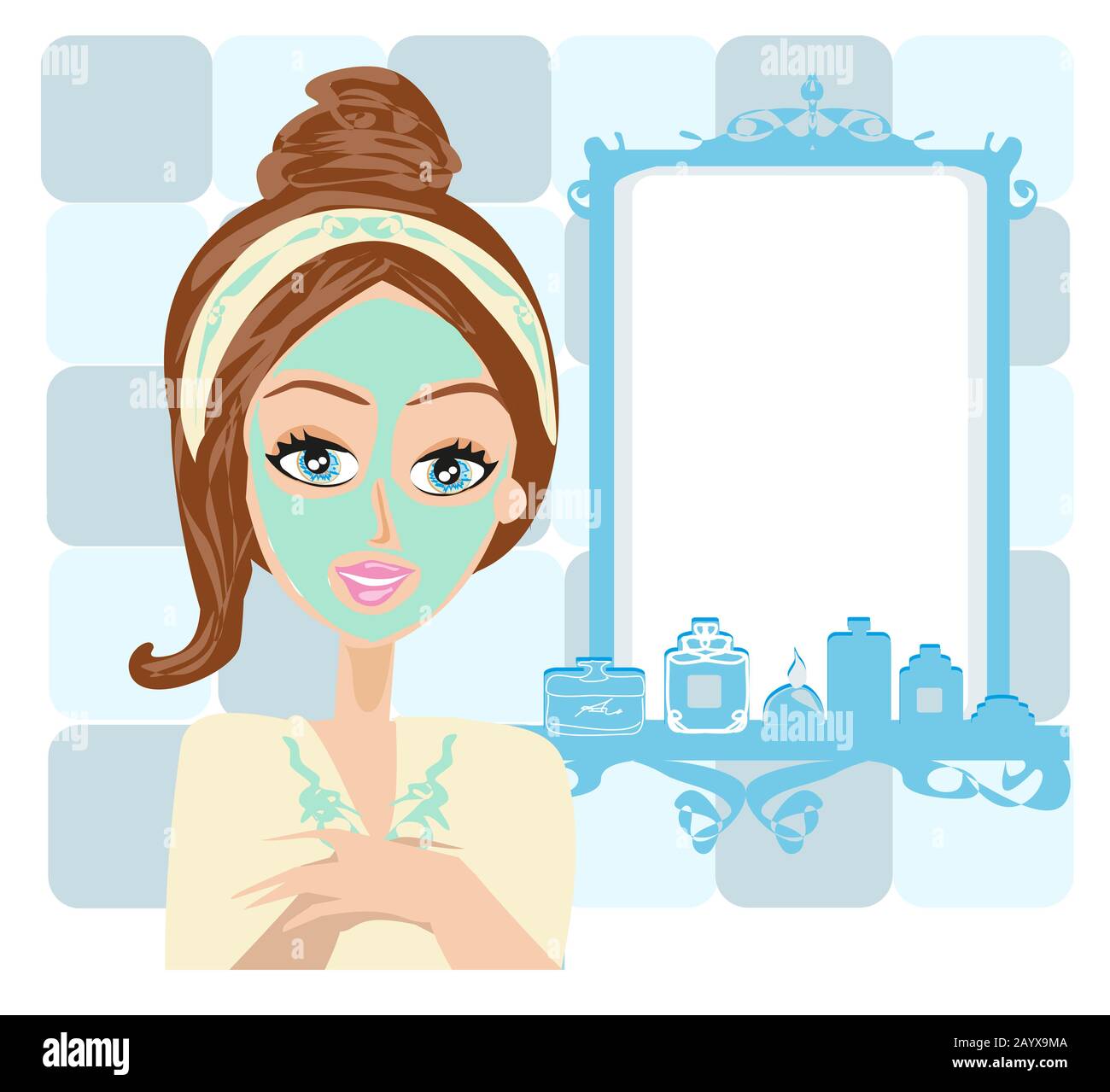 Pretty girl face mask Cut Out Stock Images & Pictures - Alamy