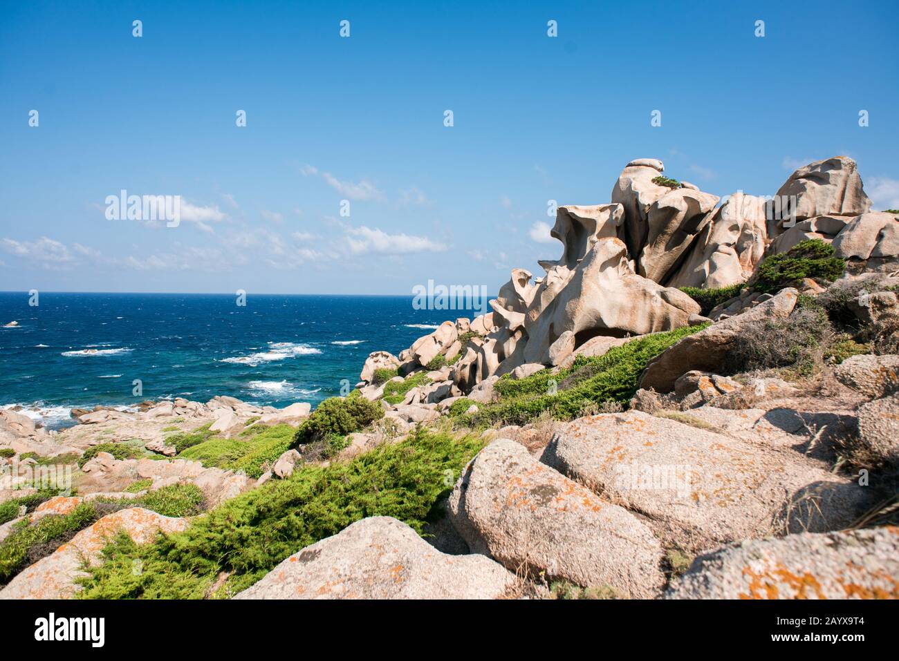 Rocks and Mediterranean Sea. Landscape of Valley Of The Moon (Valle ...