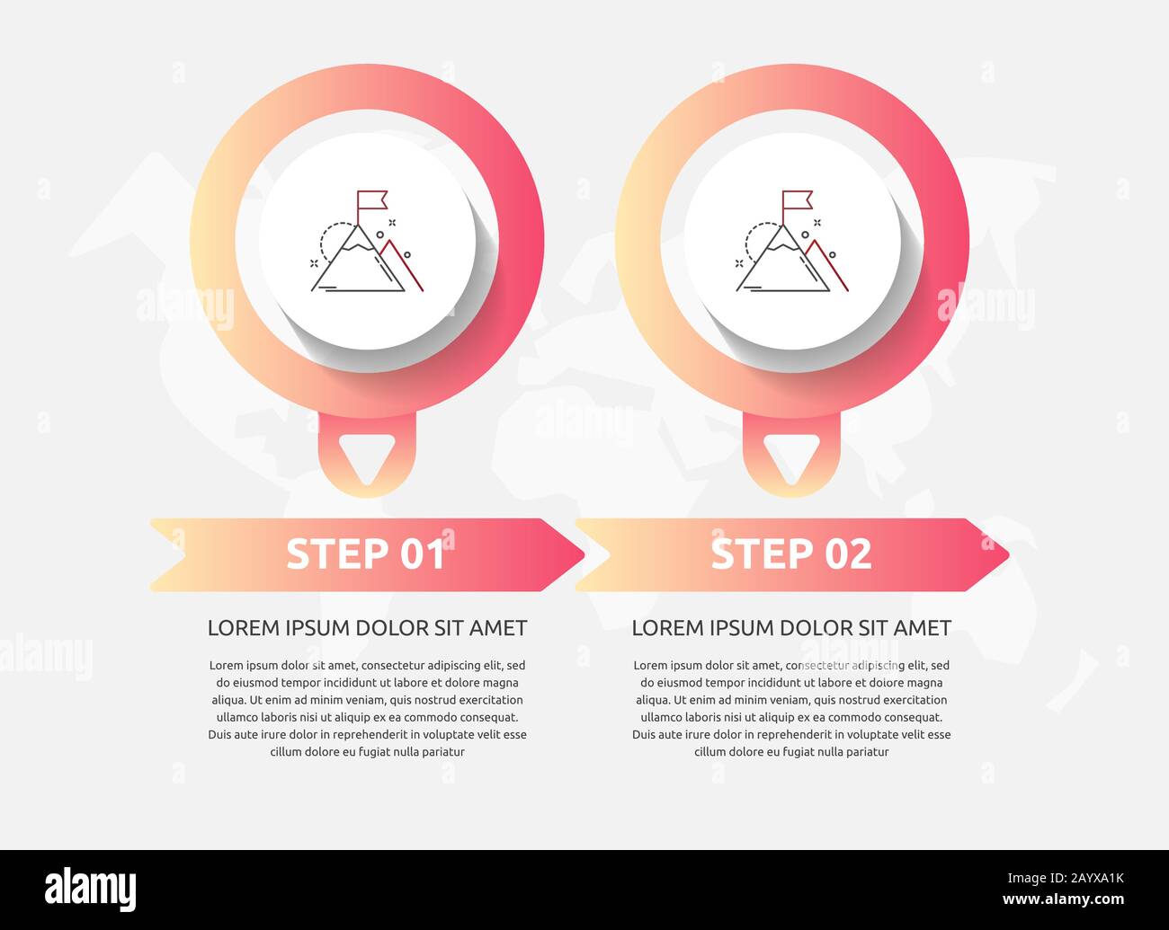 Vector template circle infographics. Business concept with 2 arrows and ...