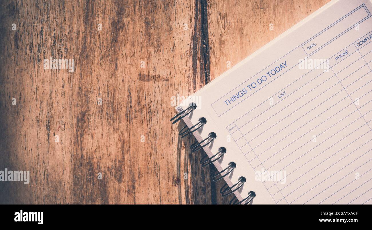 Things to do today - list of tasks Stock Photo - Alamy