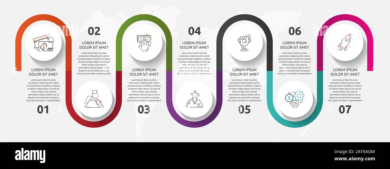 Vector template circle infographics. Business concept with 7 options ...