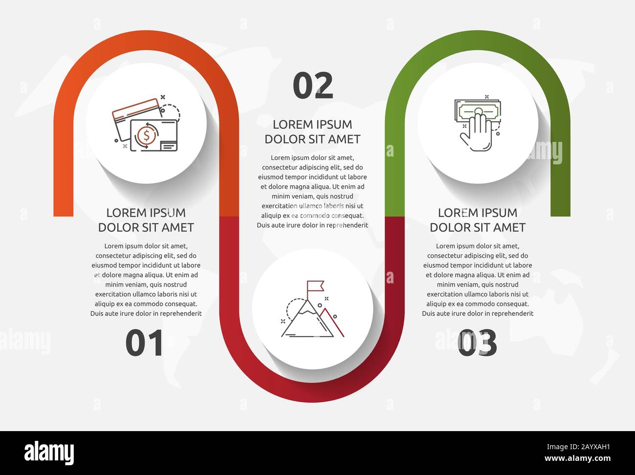Vector template circle infographics. Business concept with 3 options and parts. Three steps for ...