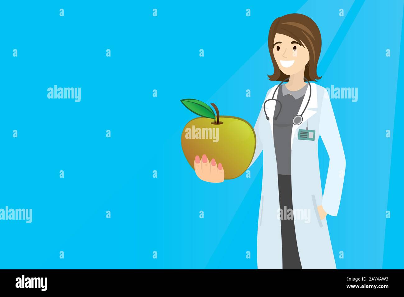 Nurse eating apple Stock Vector Images - Alamy