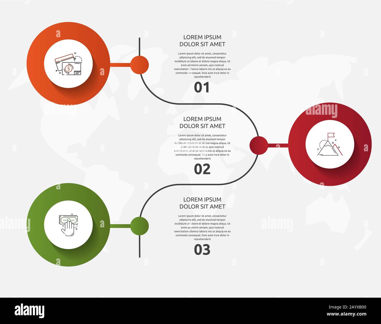 Vector template circle infographics. Business concept with 3 options and parts. Three steps for ...