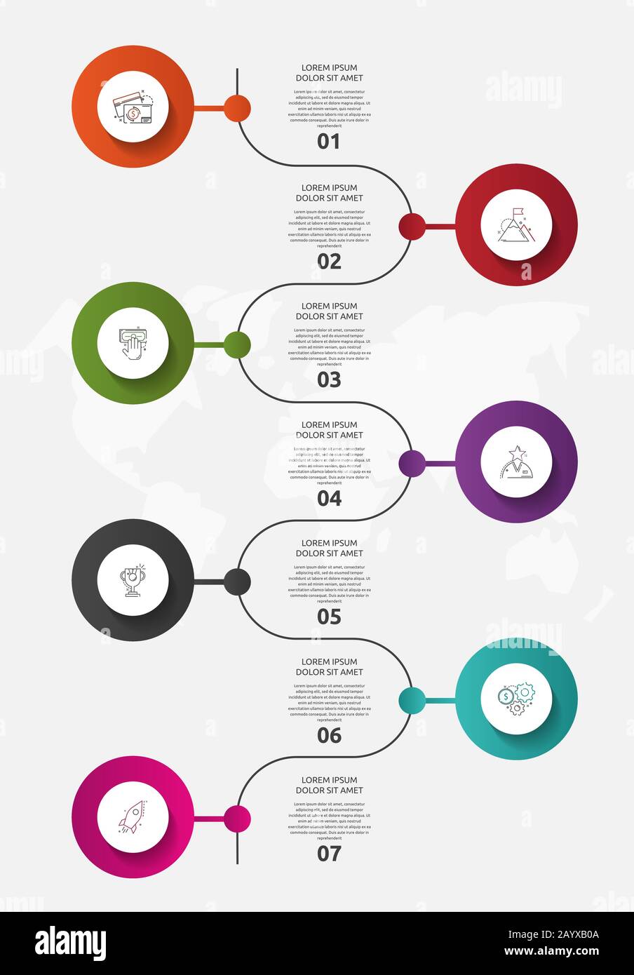 Vector template circle infographics. Business concept with 7 options ...