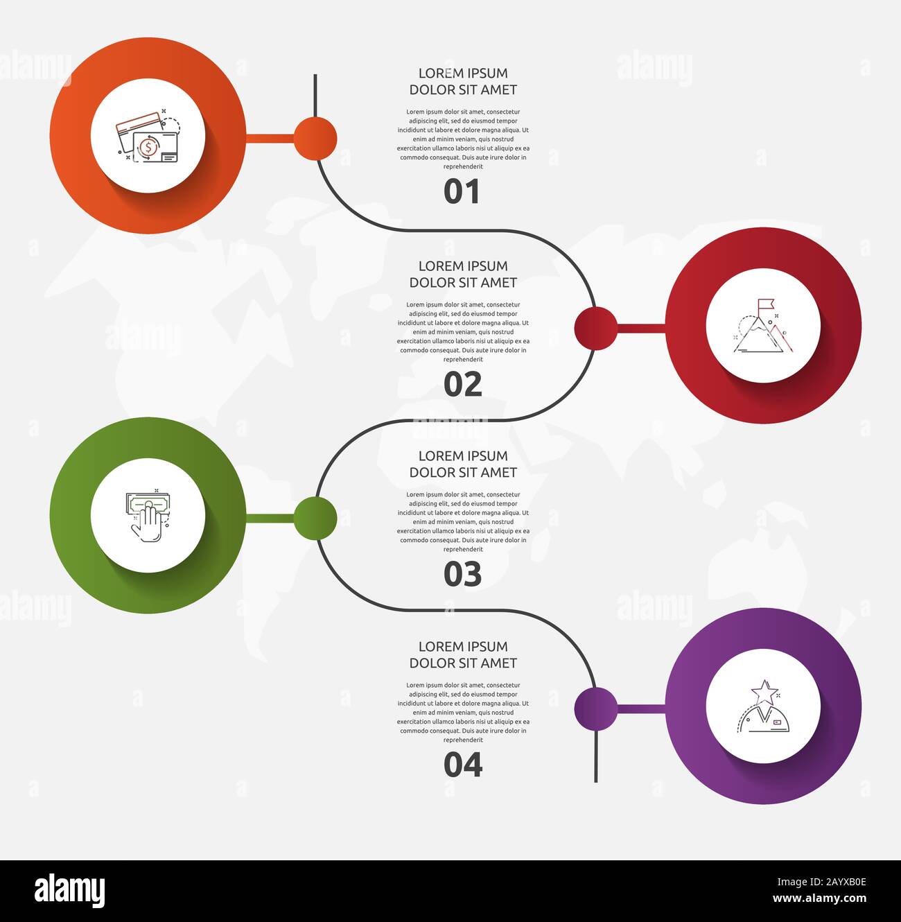 Vector template circle infographics. Business concept with 4 options ...