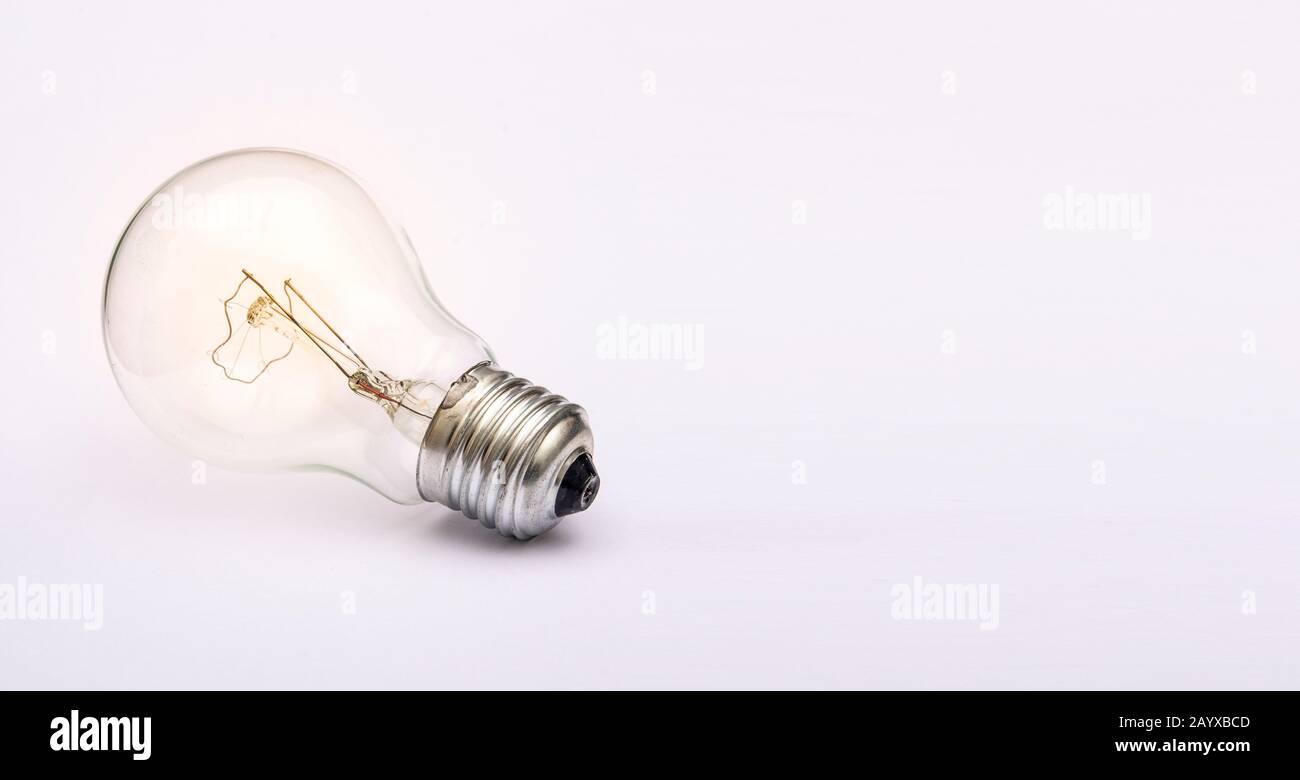Light Bulb Idea concept on white banner template Stock Photo - Alamy