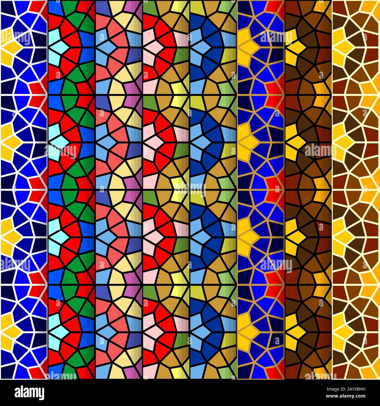 Vector seamless ornamental eastern pattern set illustration Stock ...