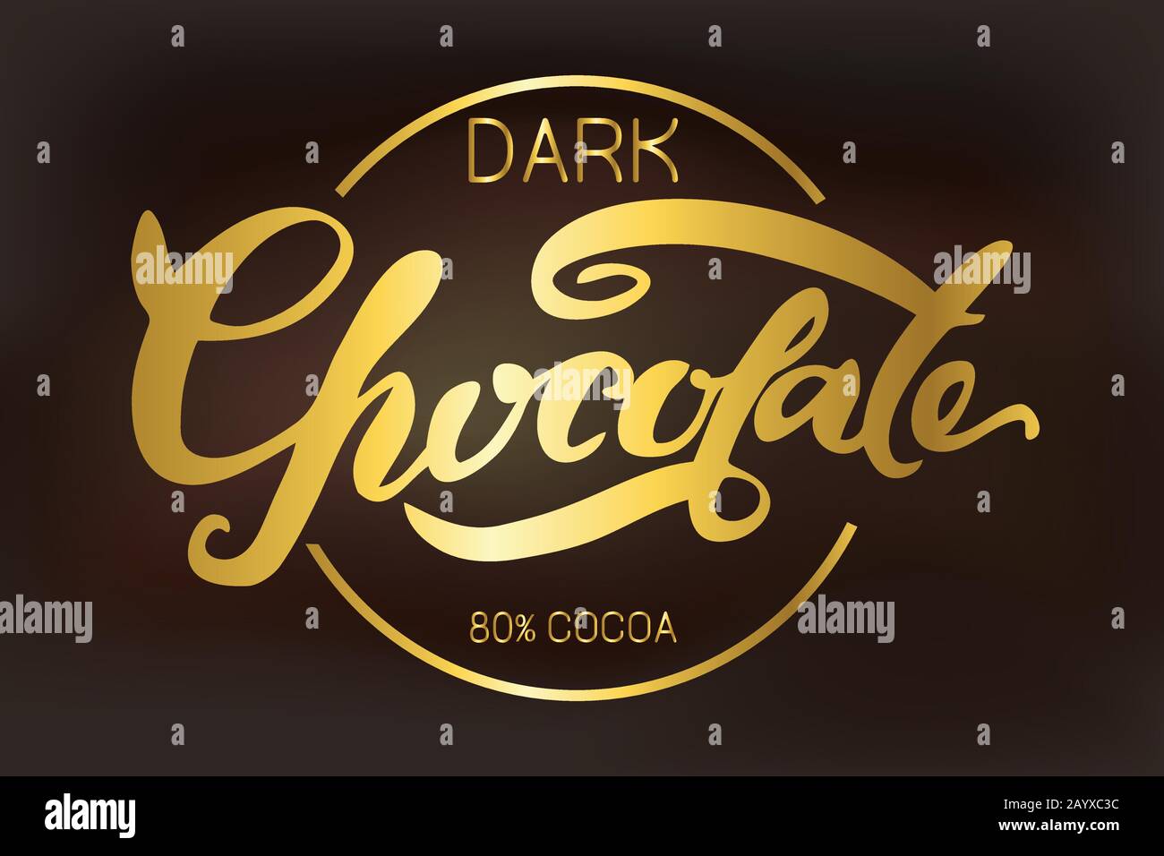 Dark Chocolate label. Hand drawn modern calligraphy. Handmade lettering ...