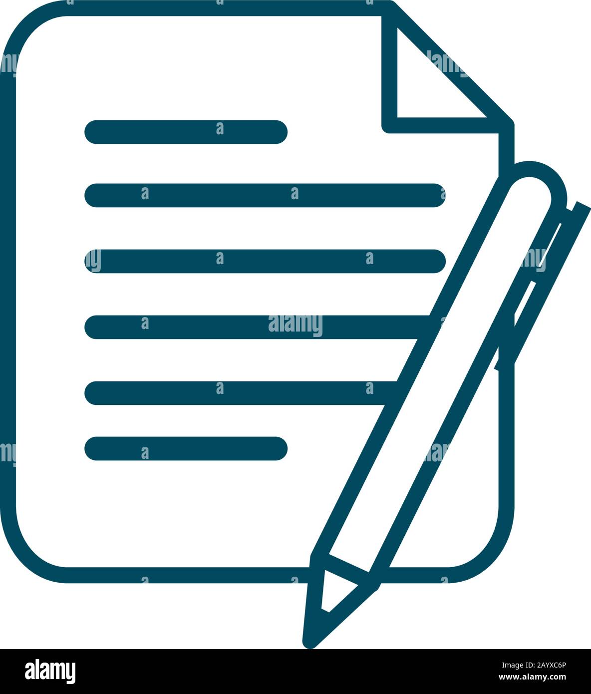 Document and pen line style icon design, Data archive storage organize business office and ...