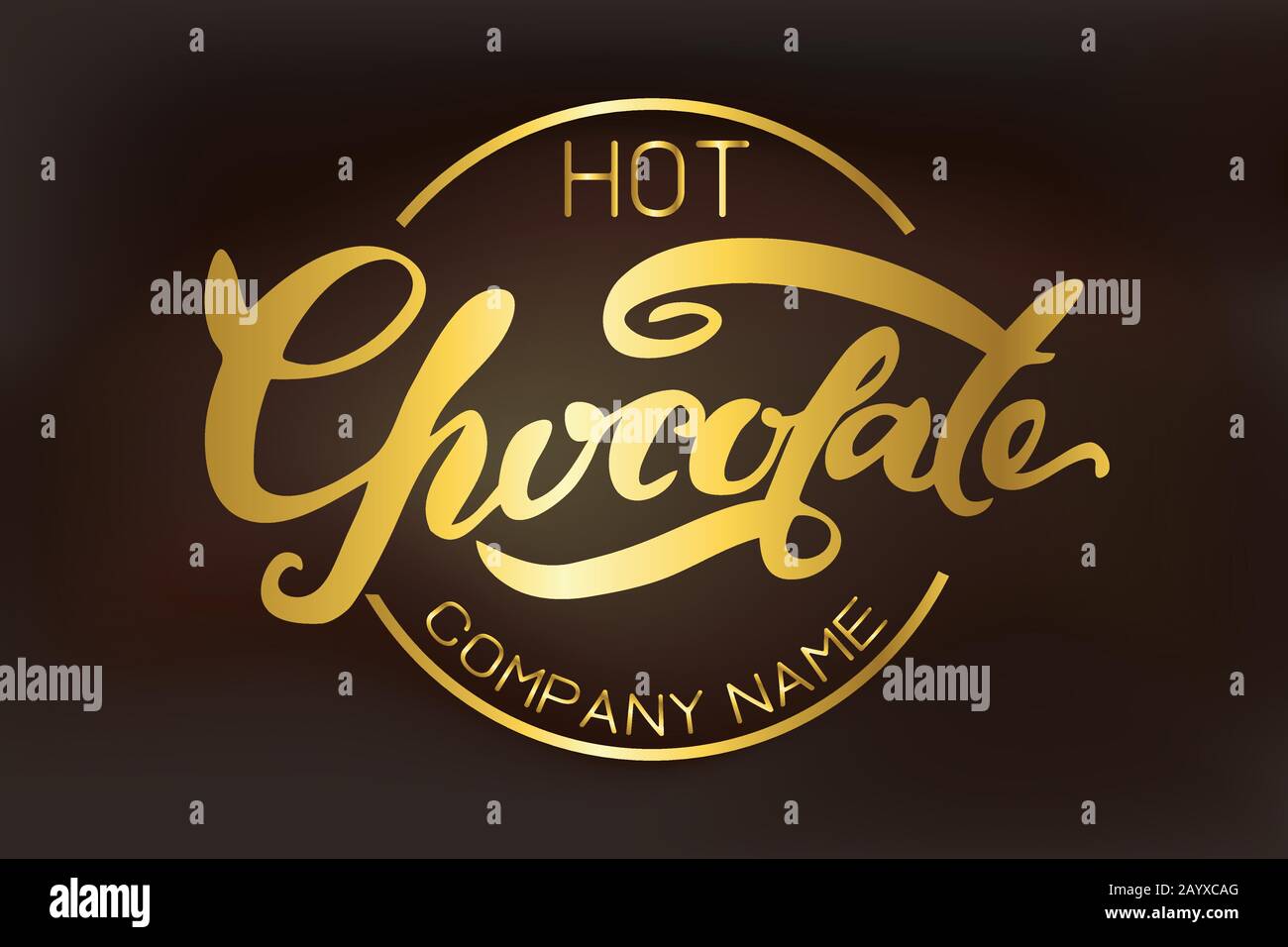 Hot Chocolate label. Hand drawn modern calligraphy. Handmade lettering ...