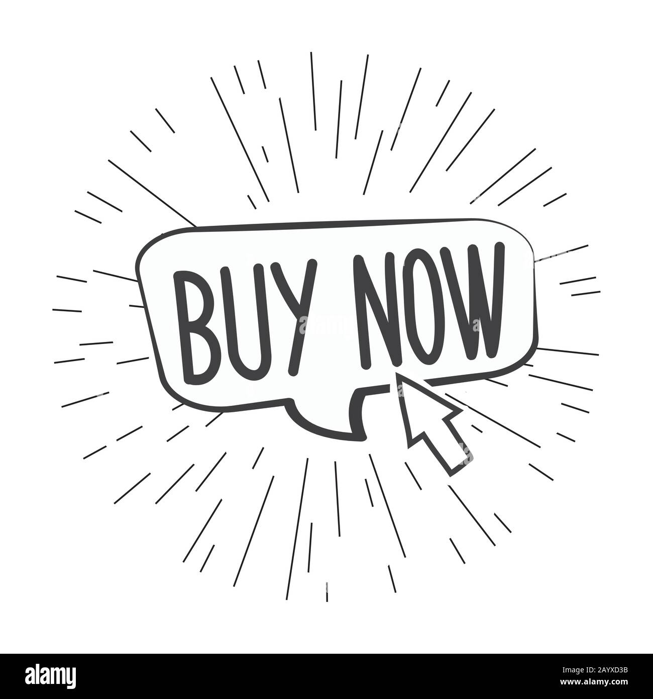 Buy now button with cursor,cool doodle vector illustration Stock Vector ...