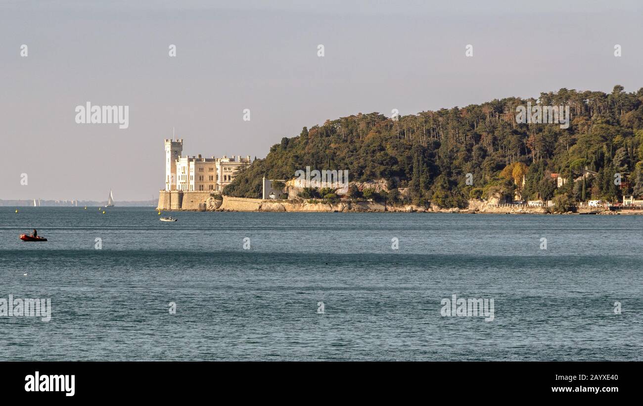 Miramare Castle on the Gulf of Trieste Stock Photo - Alamy