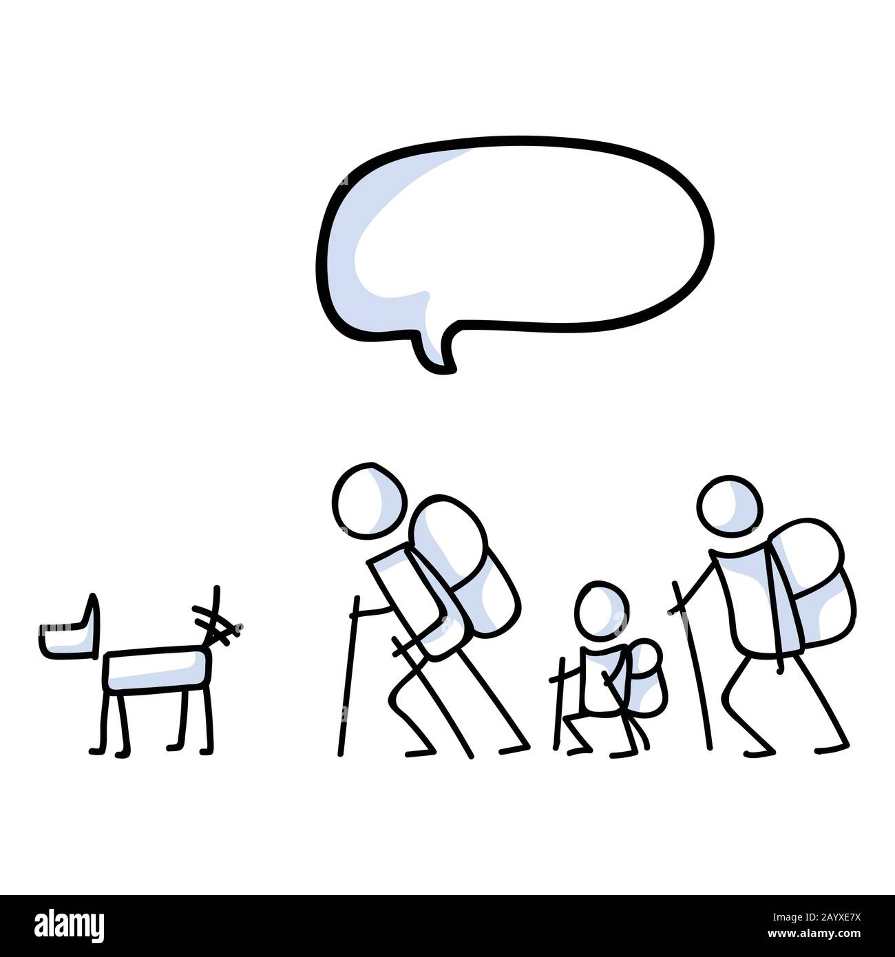 Stick Figure Family With Dog