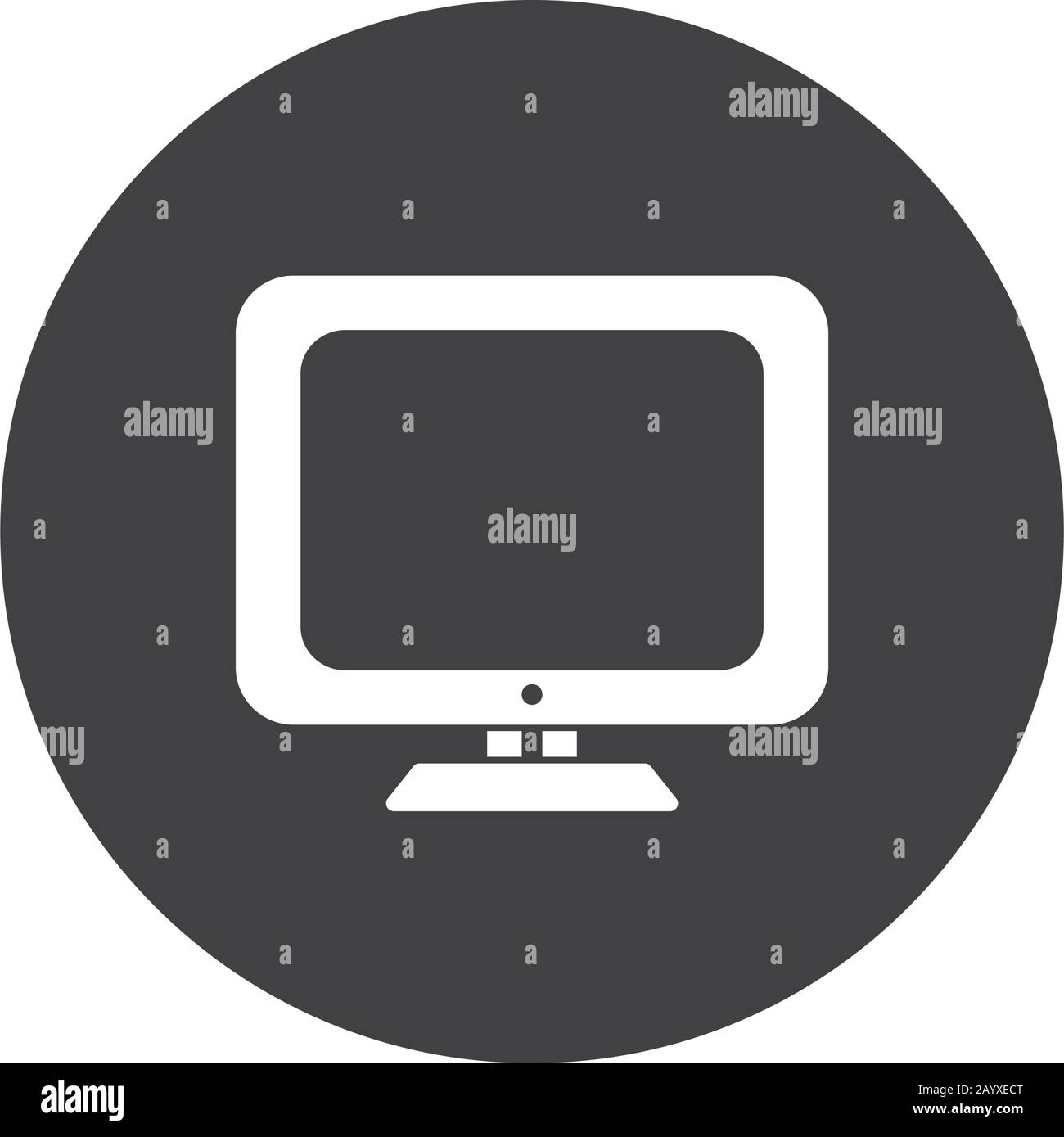 Computer block flat style icon design, Digital technology communication ...