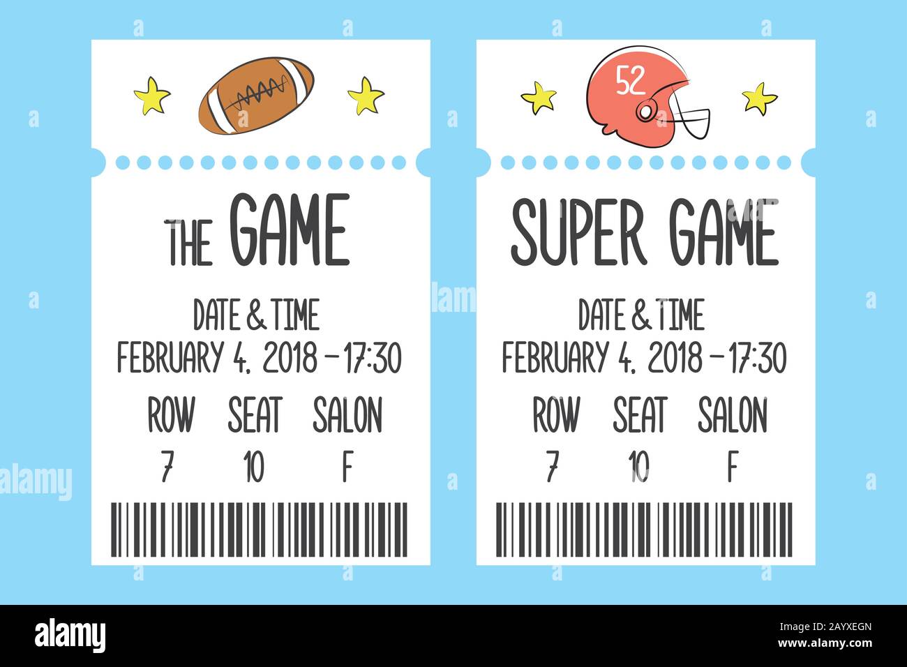Game ticket template,cool doodle vector illustration Stock Vector Image ...