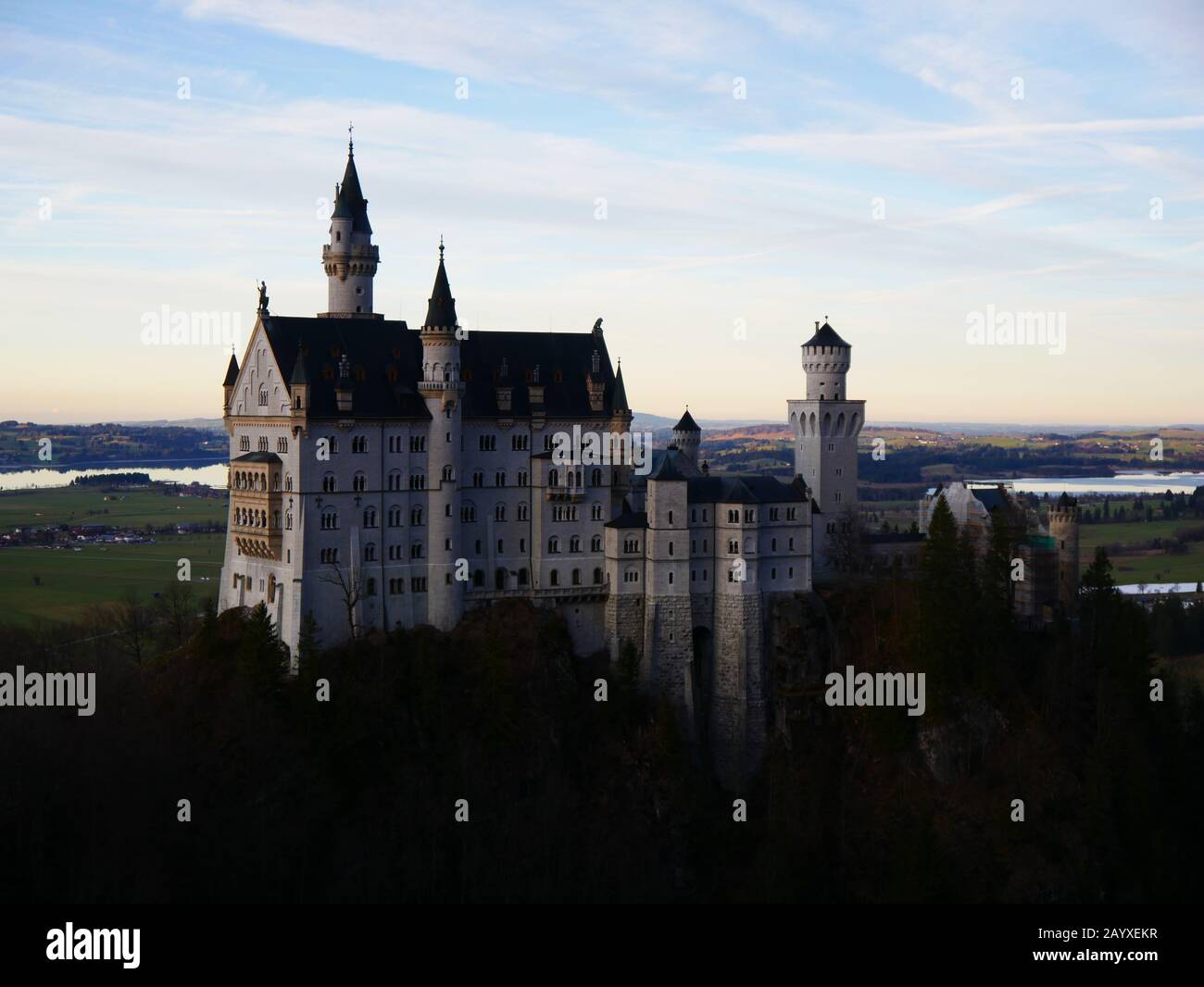 Schwangau, Germany: View on the famous Neuschwanstein castle Stock ...