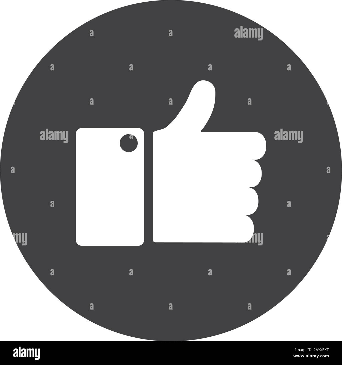 Thumb up block flat style icon design, Social media multimedia ...