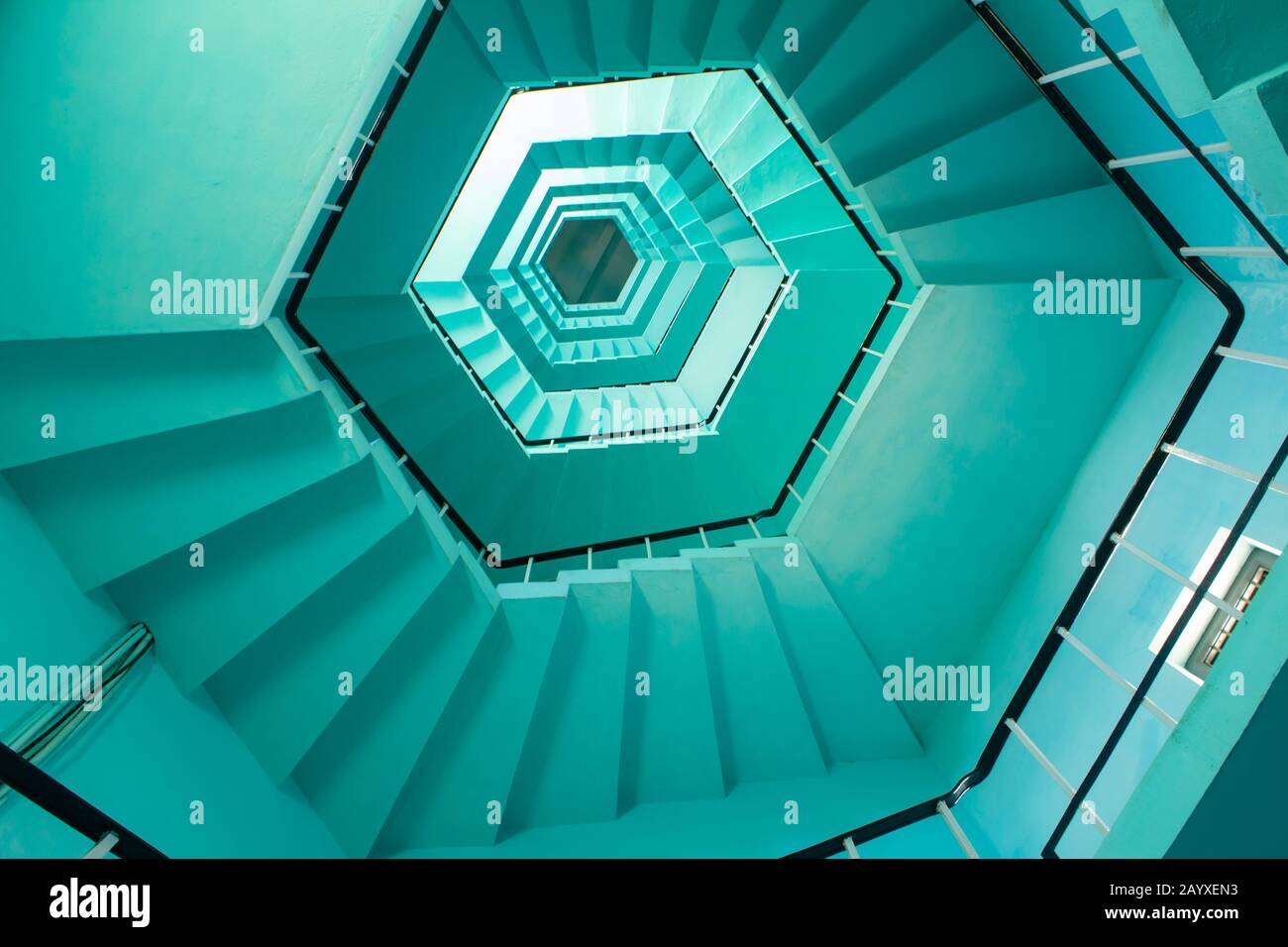 Beautiful winding staircase in interior of a building Stock Photo - Alamy