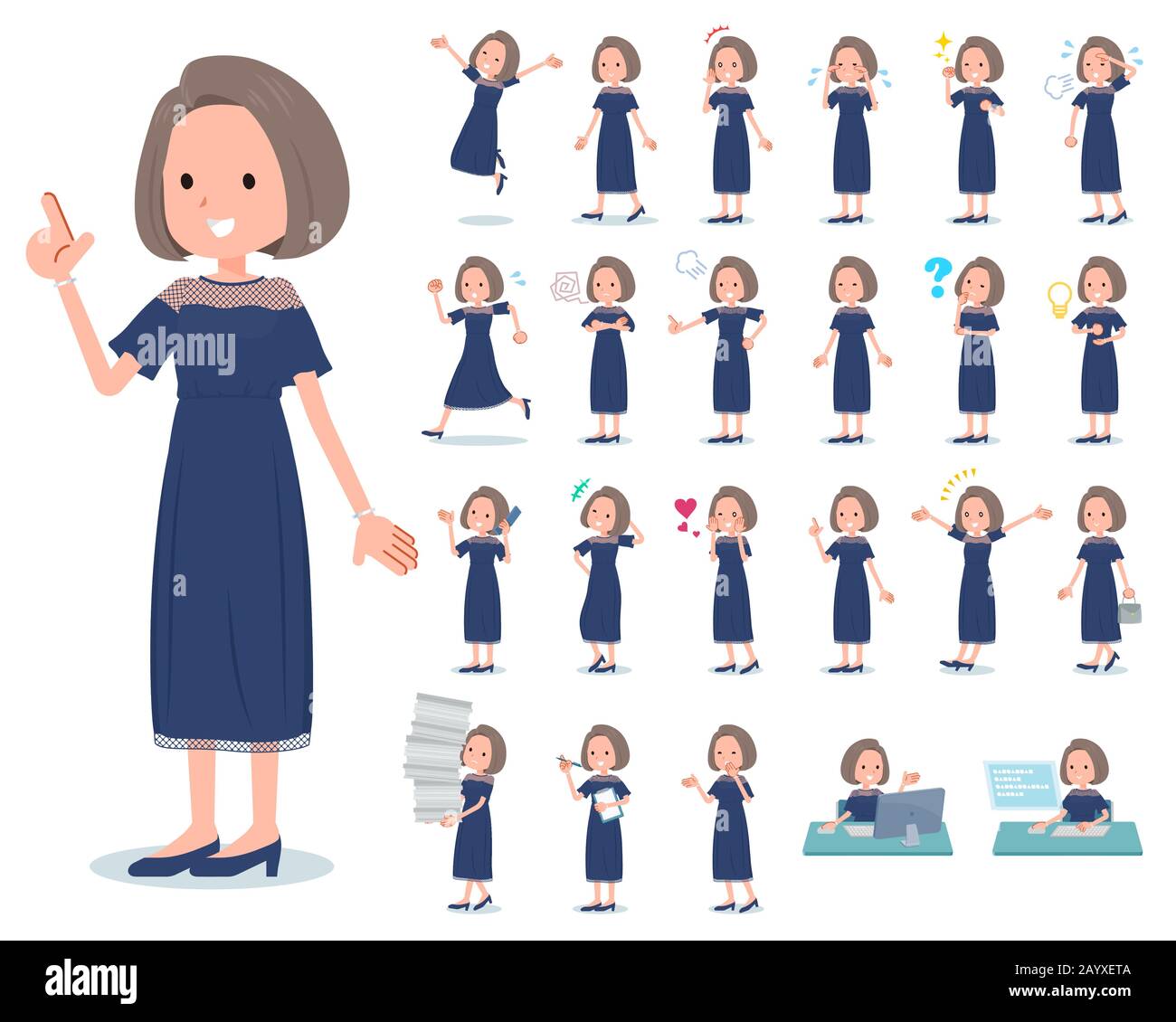 Woman sad wedding dress Stock Vector Images - Alamy