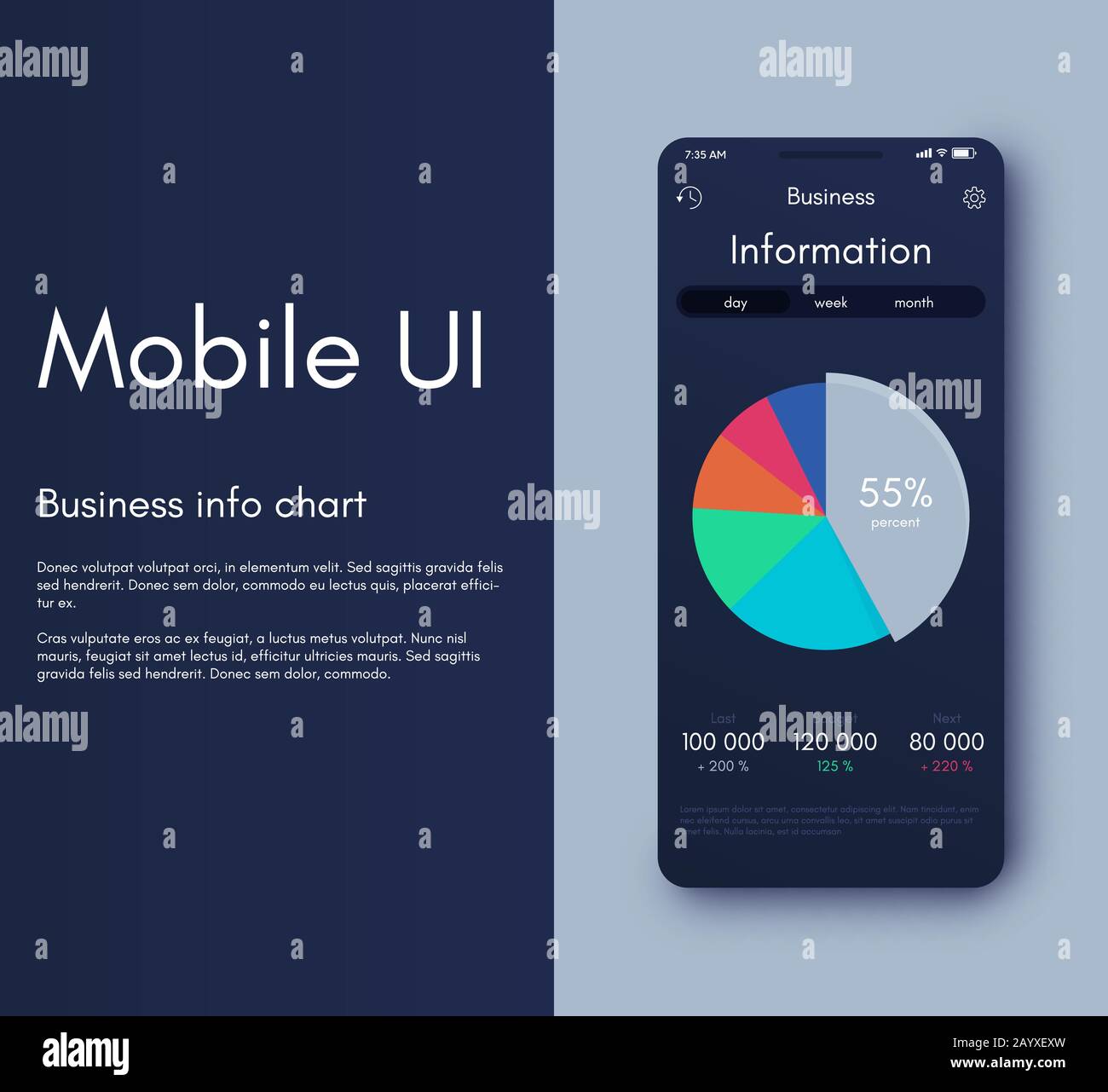 Mobile application infographic interface. Ui design, vector ...