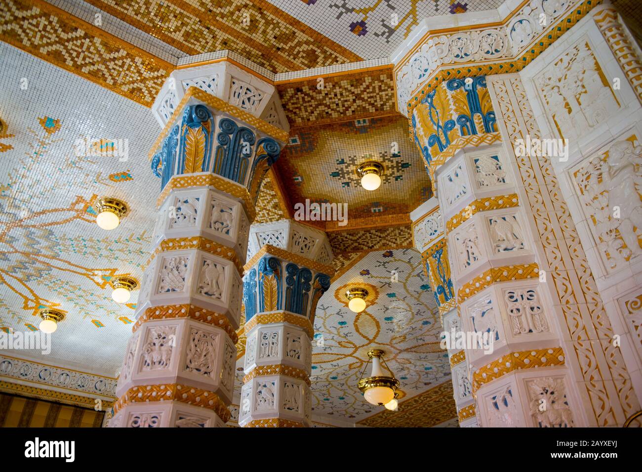 Interior of the art deco Café Imperial which has been the most famous ...
