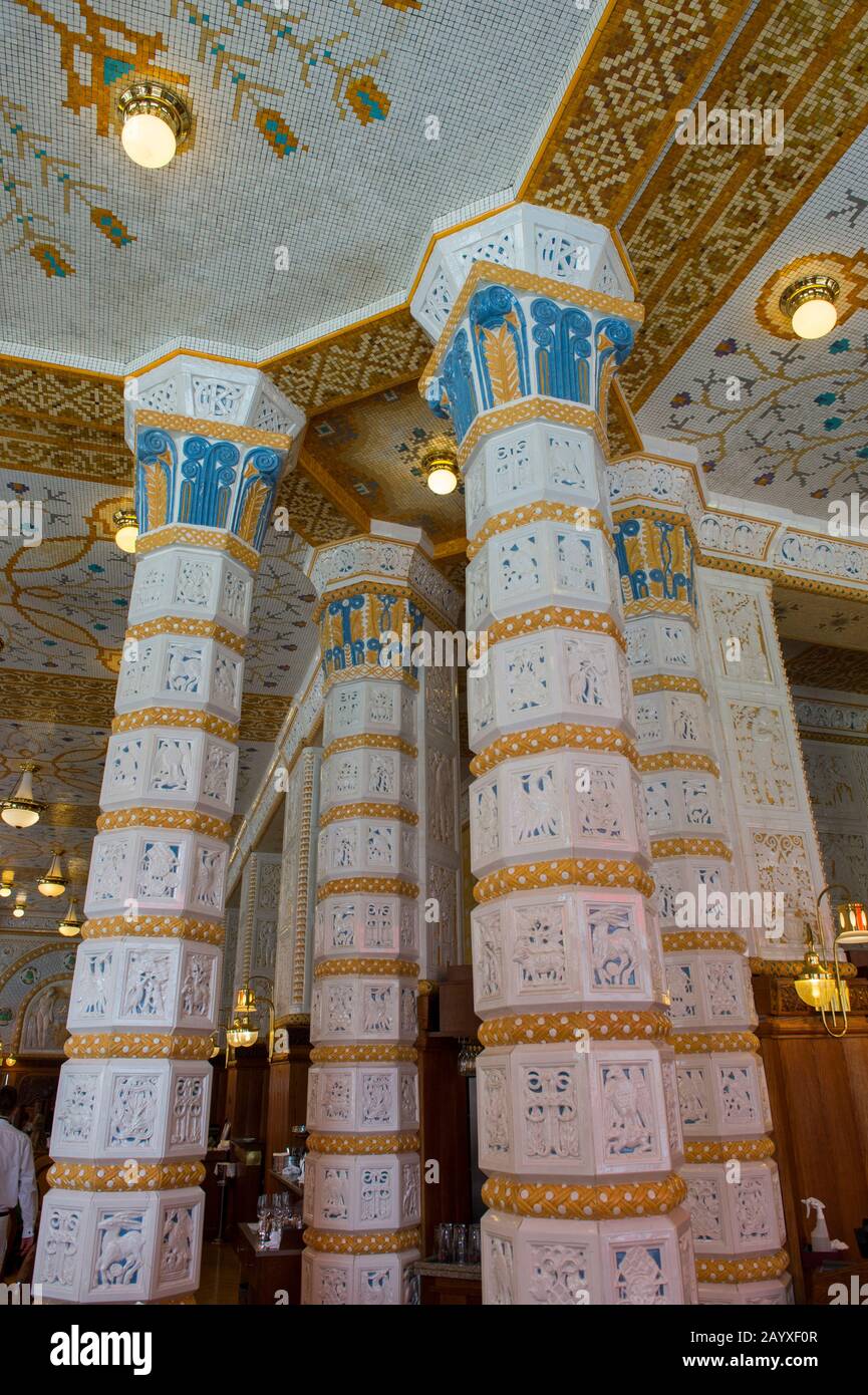 Interior of the art deco Café Imperial which has been the most famous ...