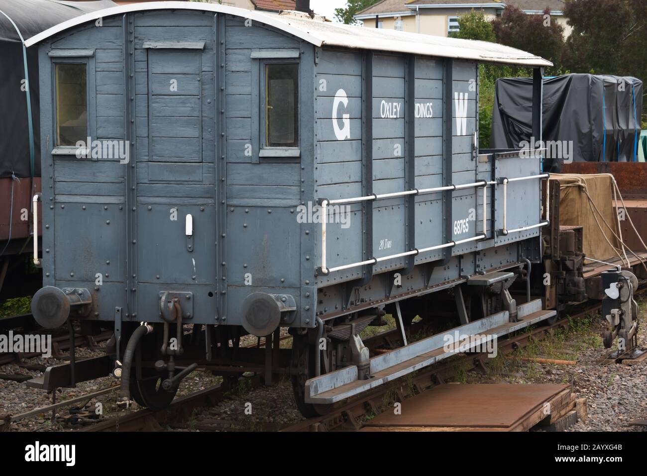 a restored Guards Wagon or Brake car in the sidings at Minehead Railway ...