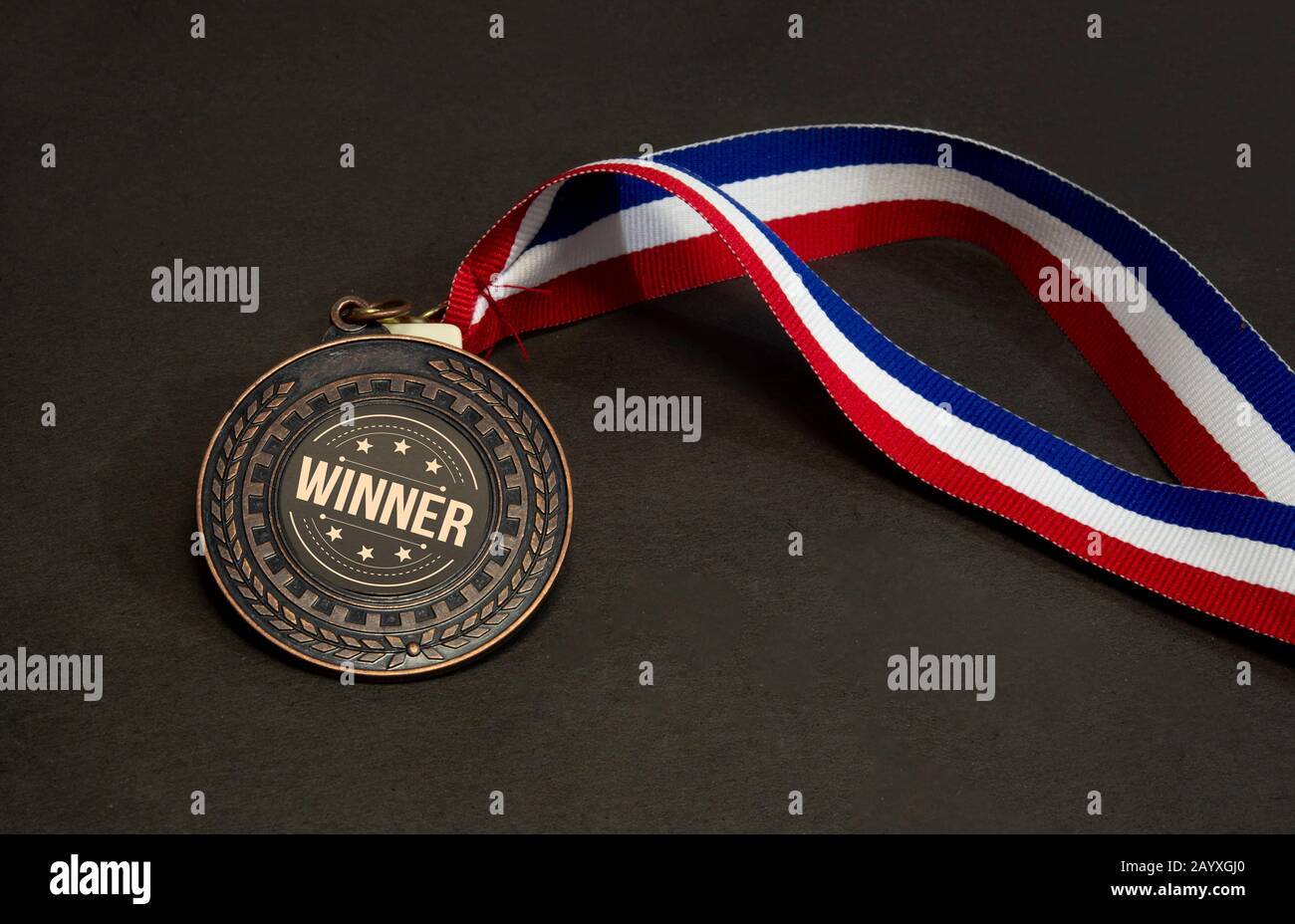 Winner Medal Closeup view with seal inside winning concept Stock Photo ...