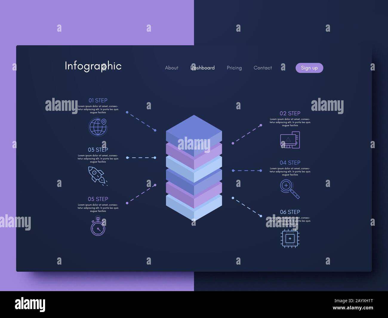 Vector graphic infographics. Template for creating mobile applications ...