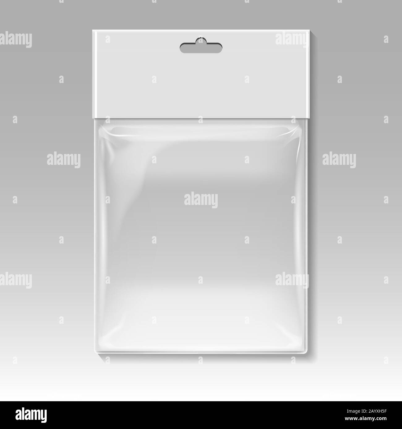 Blank plastic pocket bag vector template. Container polythene plastic ...