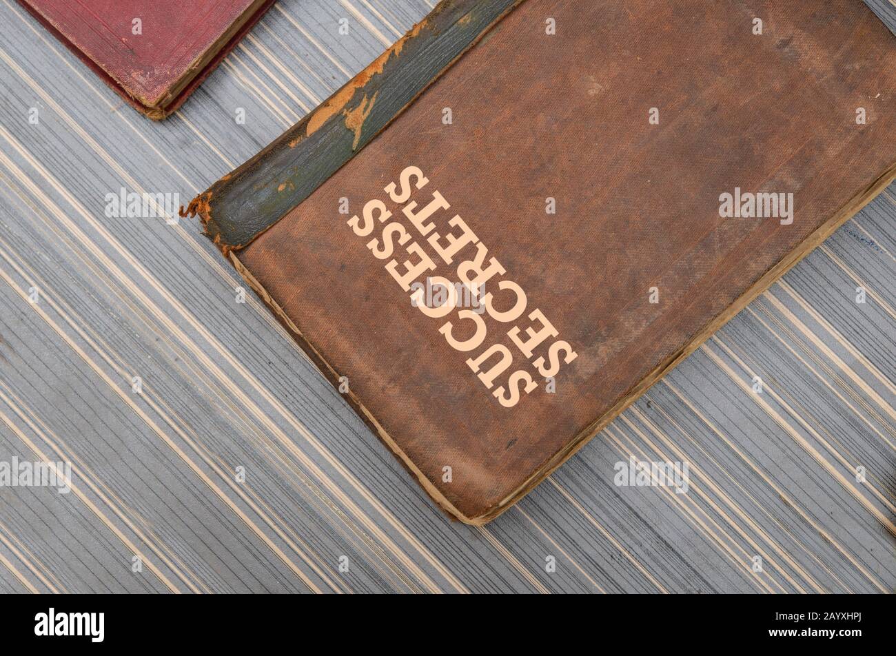 Secret to Success vintage book cover design from top Stock Photo - Alamy