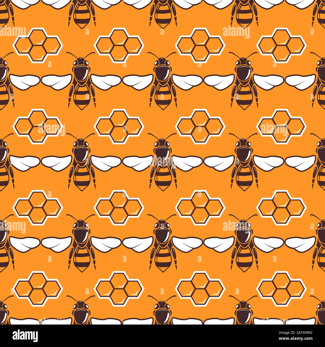 Bees in hive wax Stock Vector Images - Alamy