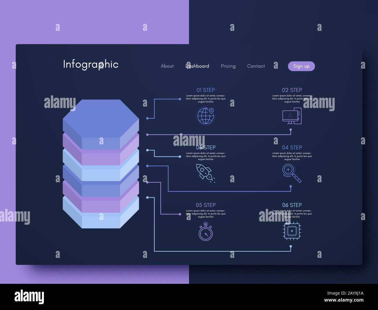 Vector graphic infographics. Template for creating mobile applications ...