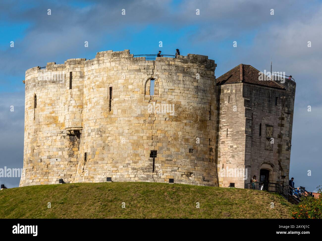 york castle atop a hill in the medieval historic city of york in ...