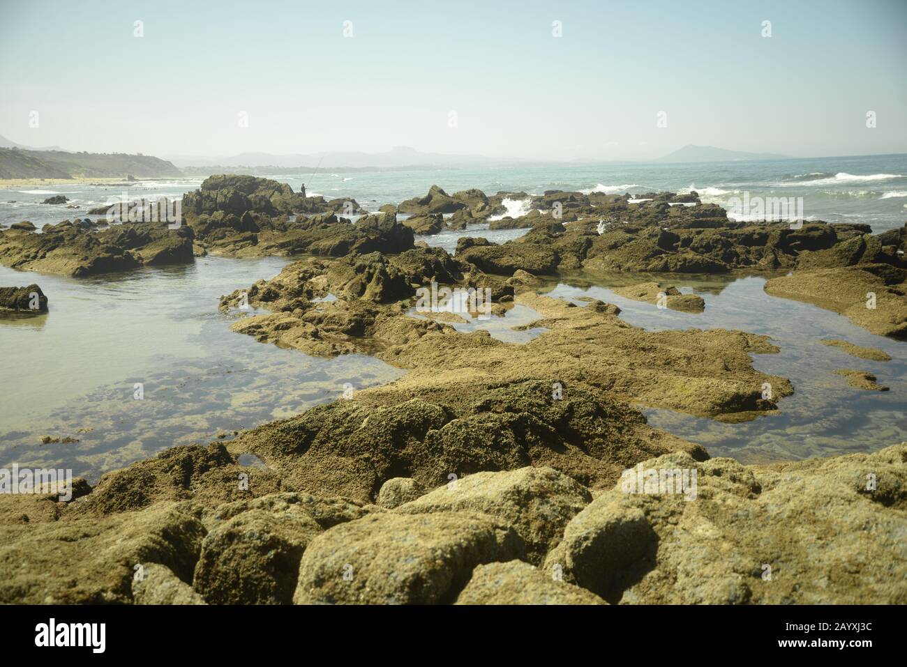 Rock pools on the Basque coast in France, pasakdek Stock Photo - Alamy