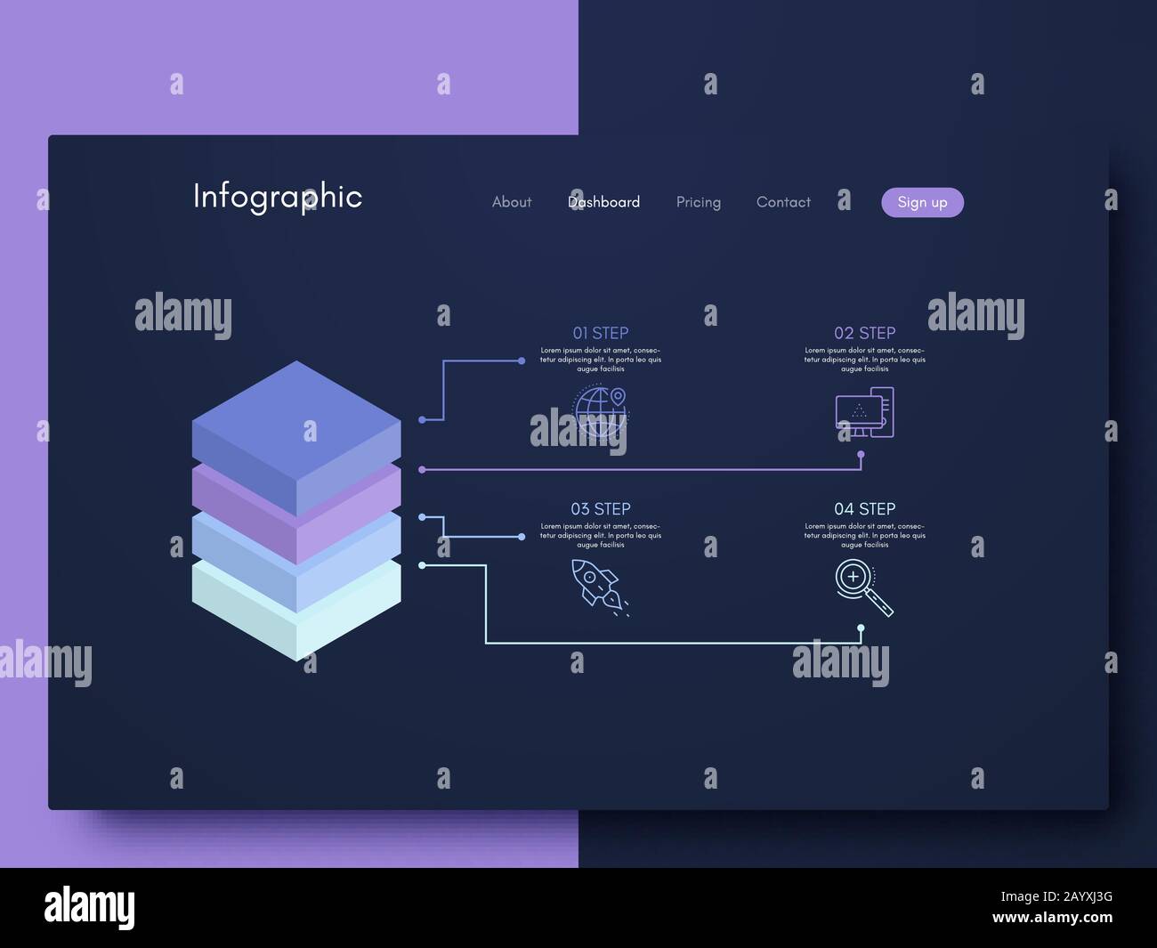 Vector graphic infographics. Template for creating mobile applications ...
