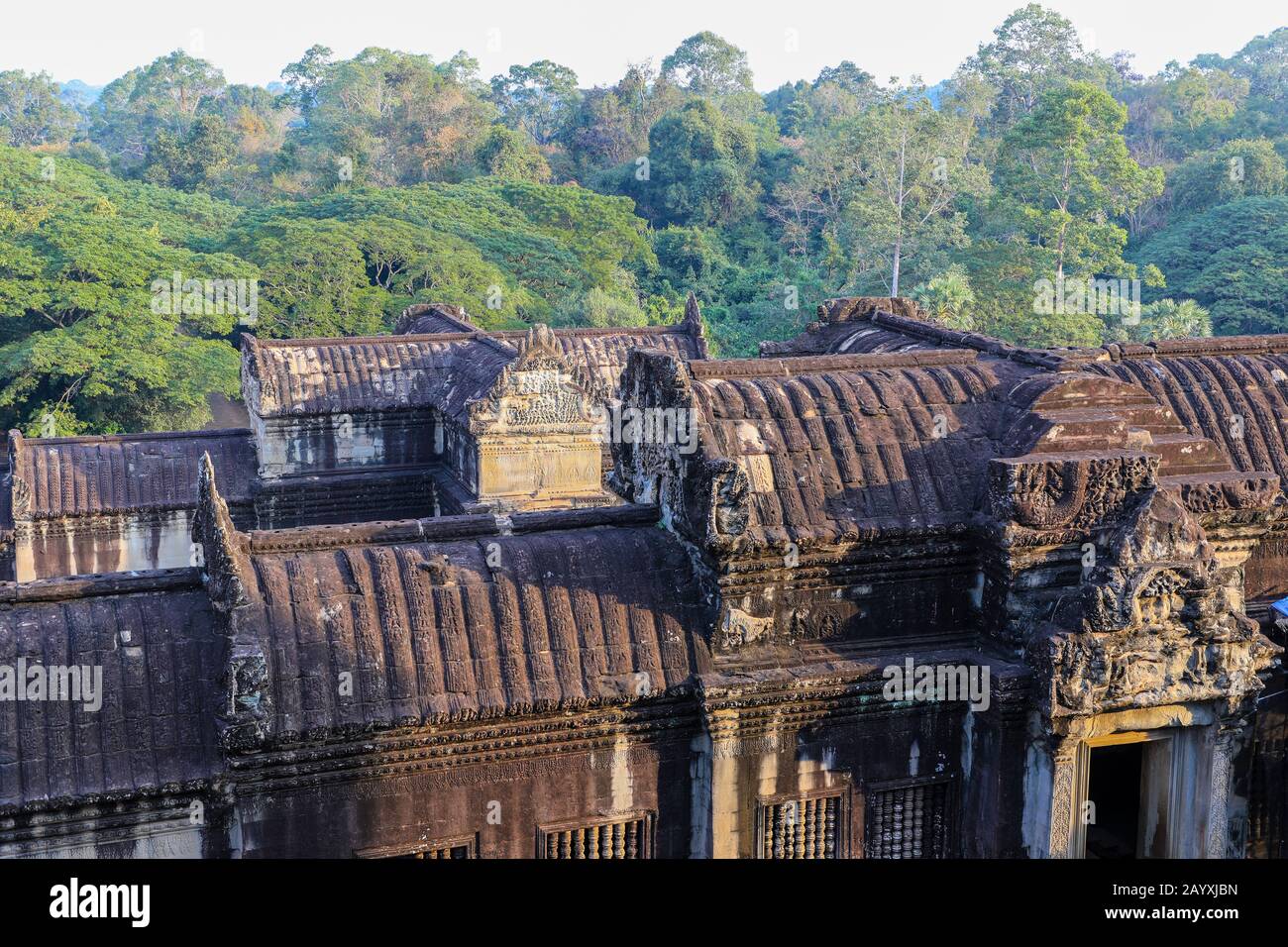 Roofs in the Angkor Wat temple complex, Siem Reap, Cambodia, Asia Stock ...