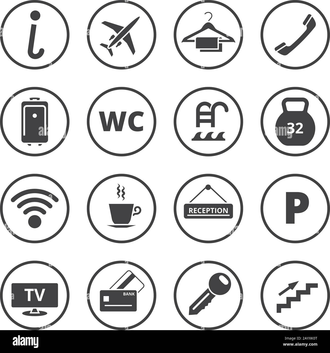 Hotel icons vector set. Hotel travel set icon, tourism sign or symbol ...