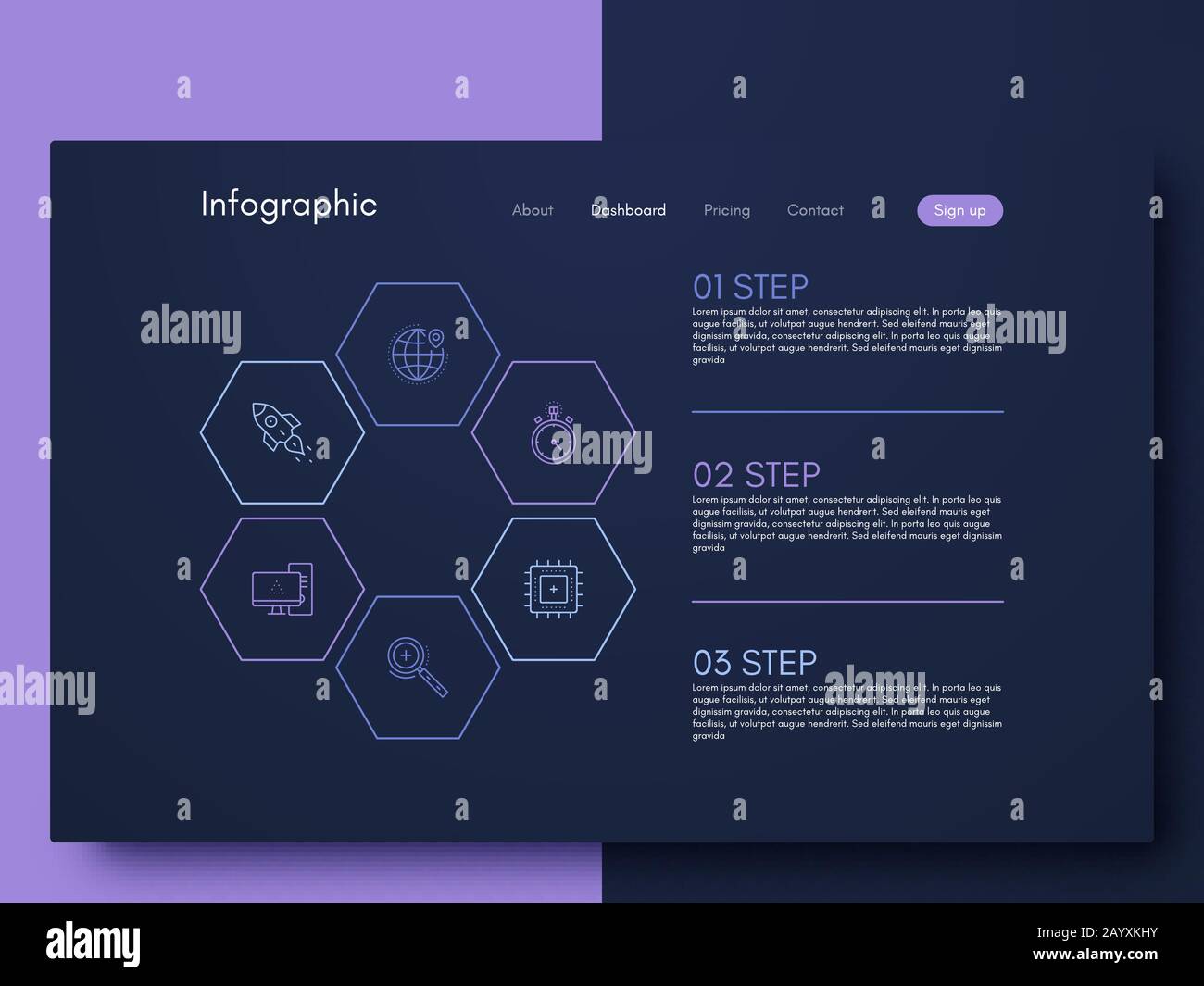 Vector graphic infographics. Template for creating mobile applications ...