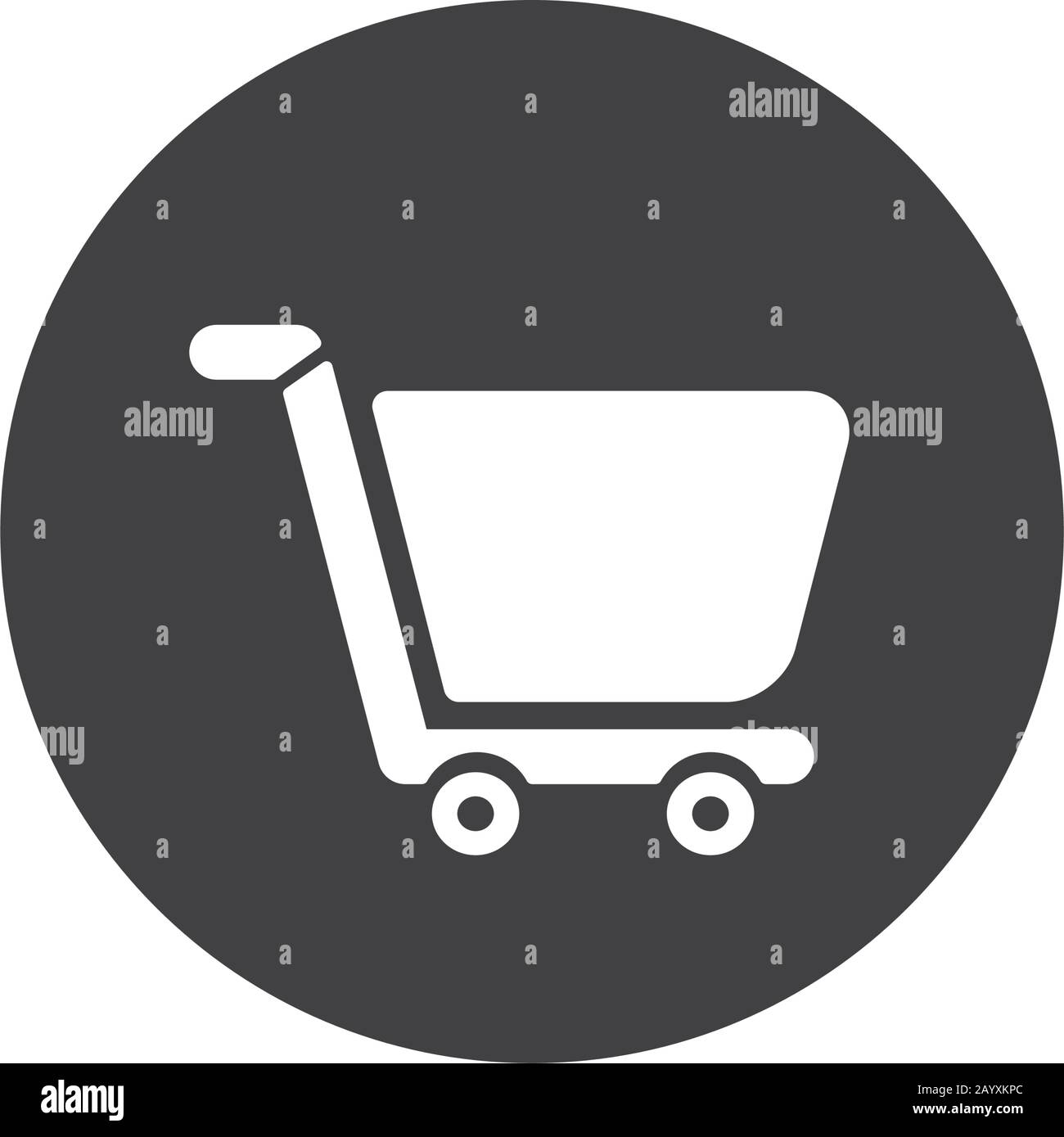 Shopping cart block flat style icon design of Commerce market store ...