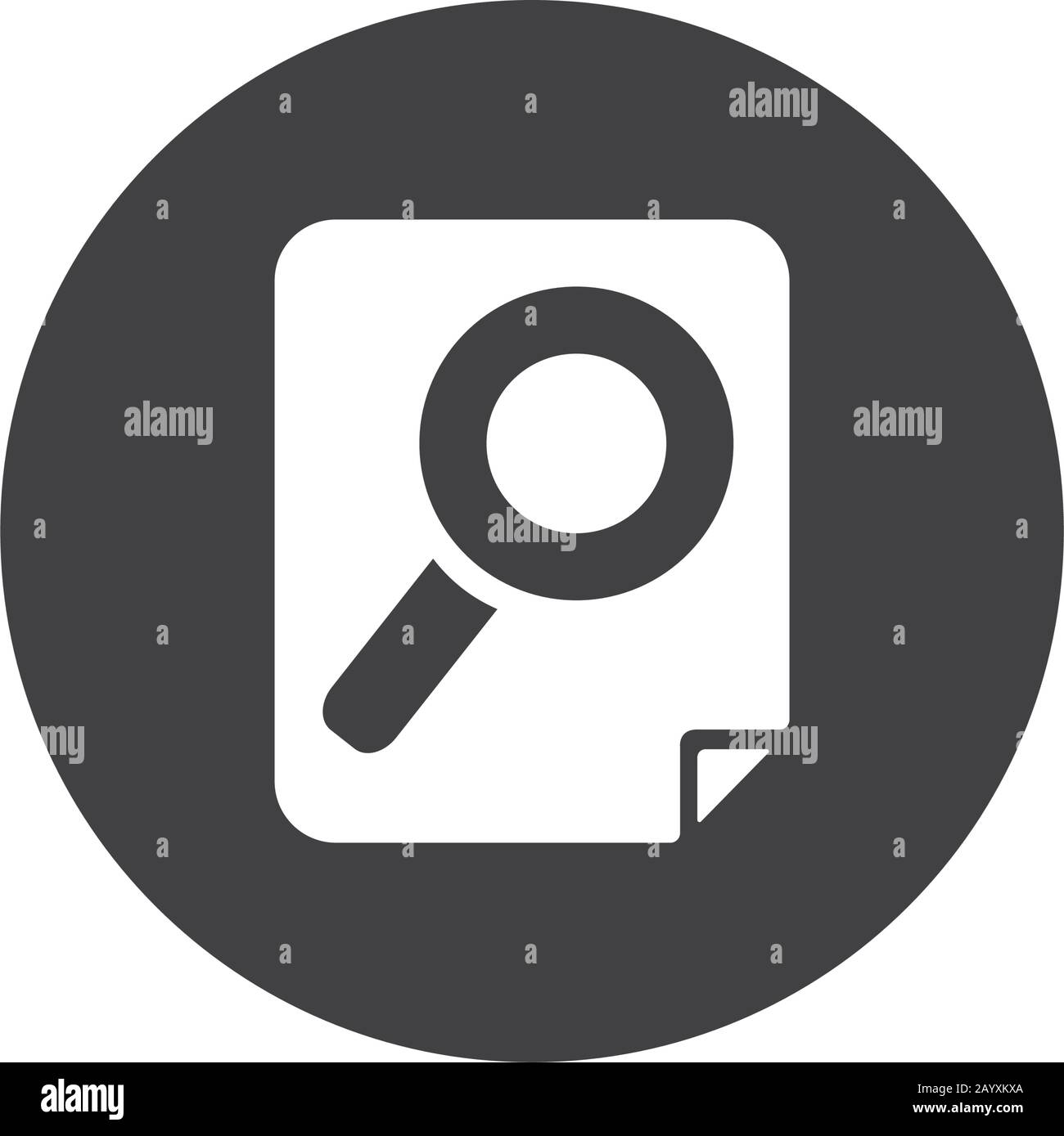 Lupe inside document block flat style icon design, Social media multimedia communication digital ...