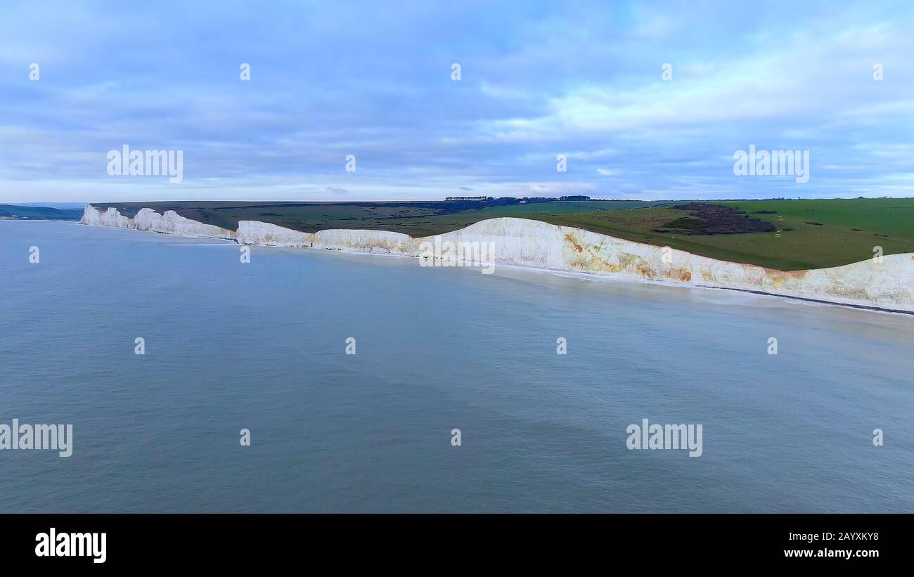 White cliffs at the English coast - aerial view Stock Photo - Alamy