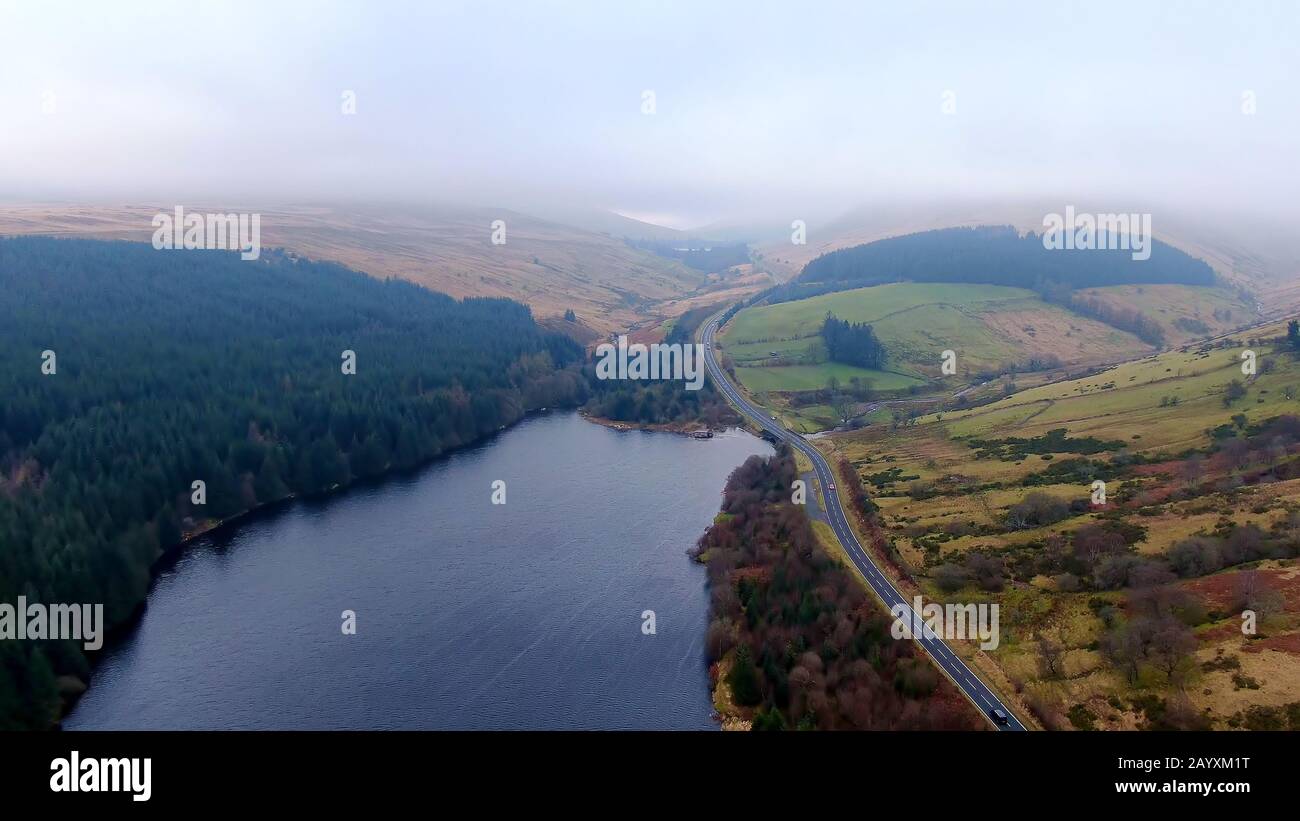 Amazing Brecon Beacons National Park in Wales from above Stock Photo ...