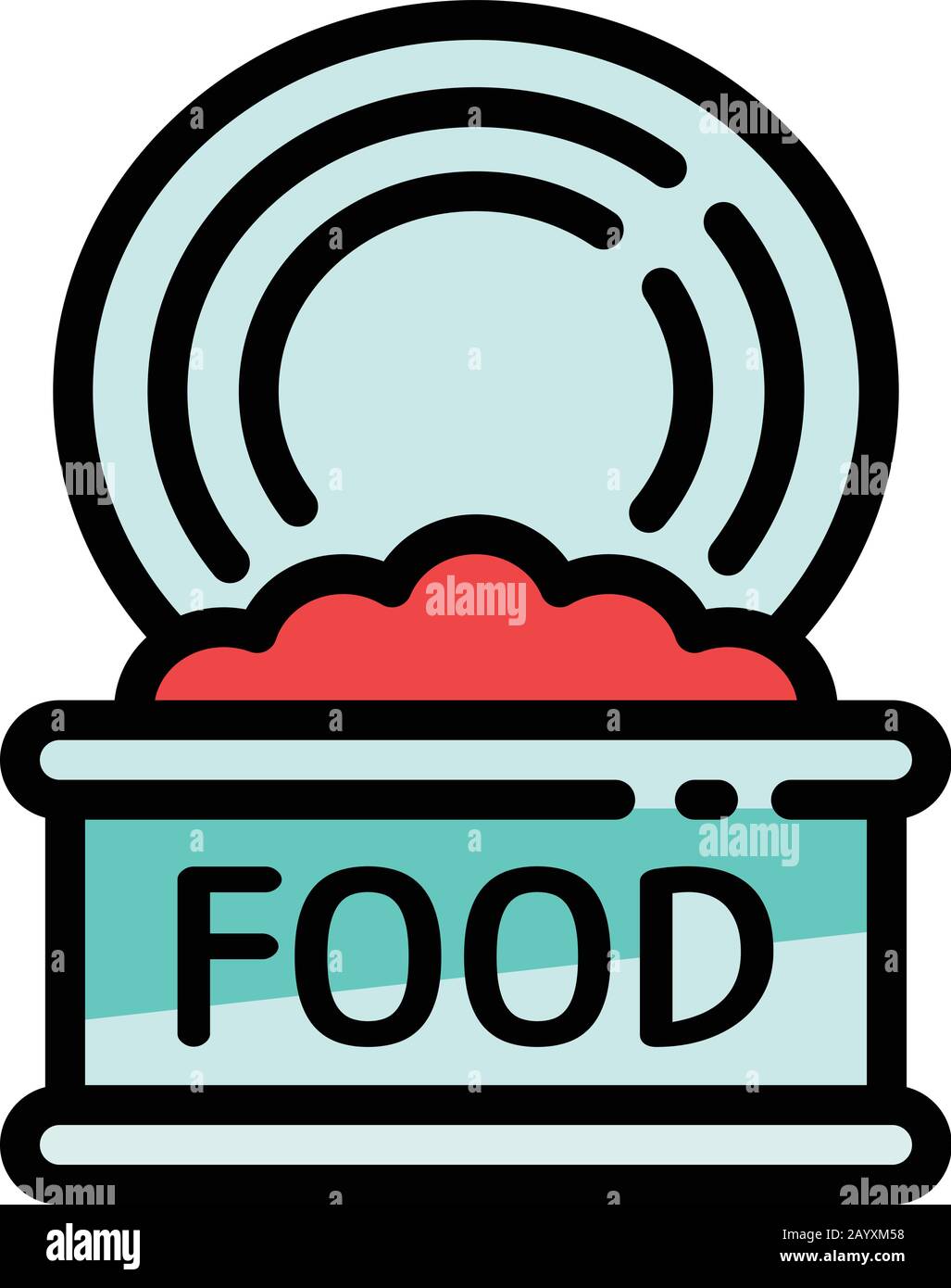 Open food tin can icon. Outline open food tin can vector icon for web ...