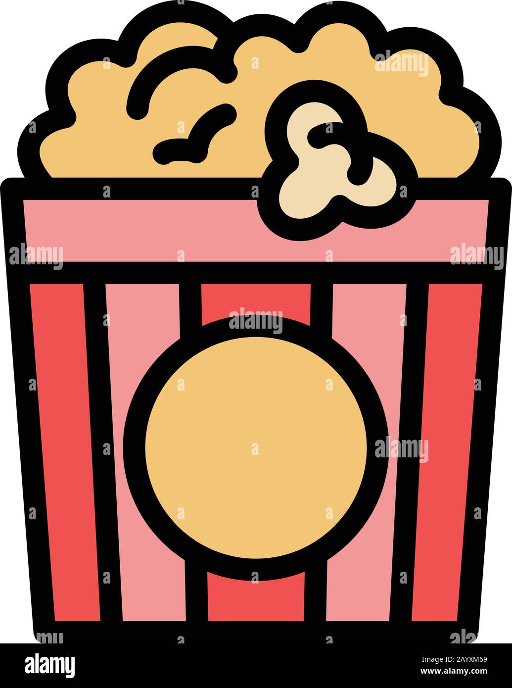 Popcorn bucket icon. Outline popcorn bucket vector icon for web design ...