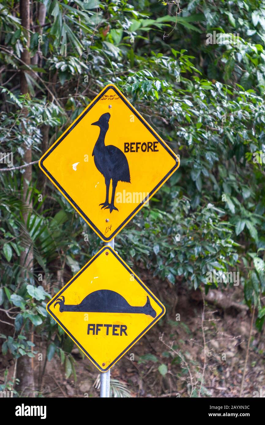 Cassowary road sign hi-res stock photography and images - Alamy