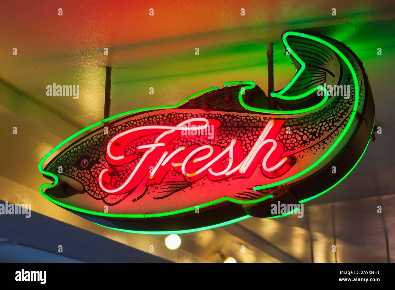 Fish neon sign hi-res stock photography and images - Alamy