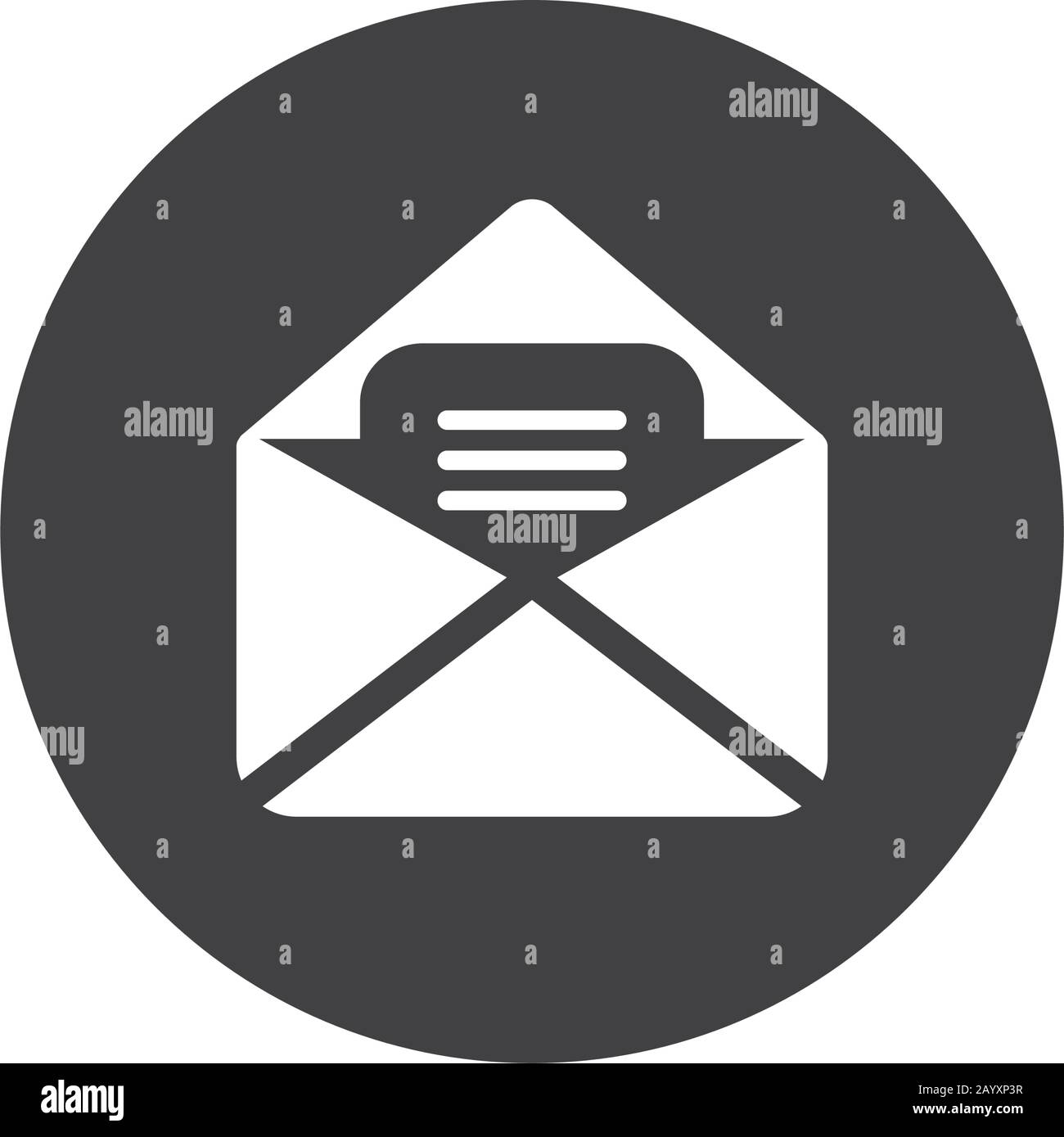 Envelope block flat style icon design, Social media multimedia ...