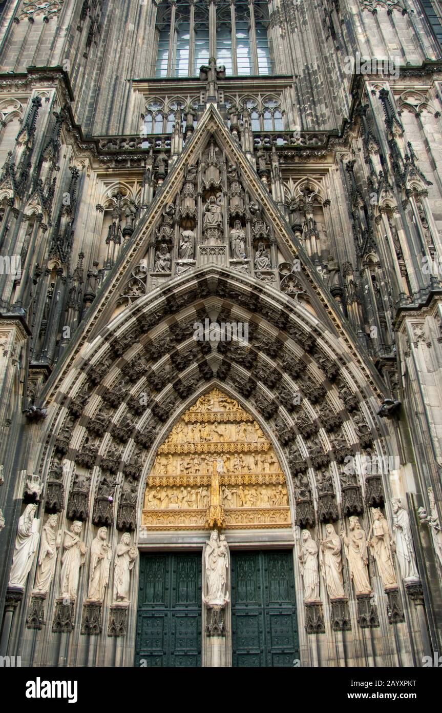 Architectural detail of the stone carvings above the front door of the ...